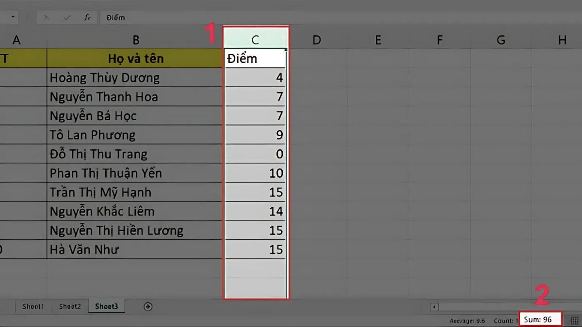Hướng dẫn 6 cách tính tổng hàng dọc trong Excel nhanh chóng
